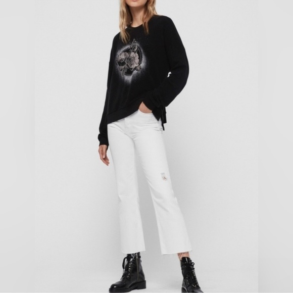 All Saints | Tops | All Saints Etho Low Sweat Shirt Pullover Floral ...